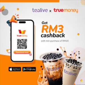 Spend at Tealive and get RM3 Cashback – TrueMoney